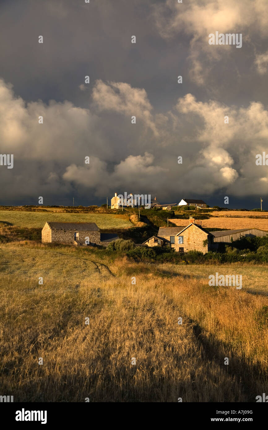 Boscregan Farm Penwith Cornwall seen from coast path Stock Photo - Alamy