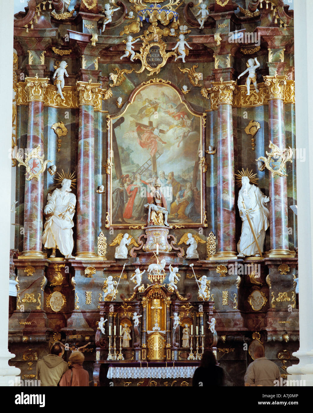 Hochaltar mit Gnadenbild in der Wallfahrtskirche Steinhausen, Bad ...