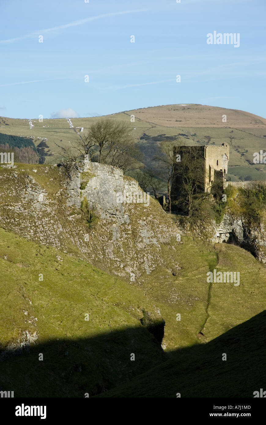 Peveril Castle Castleton Peak District Derbyshire United Kingdom Stock ...