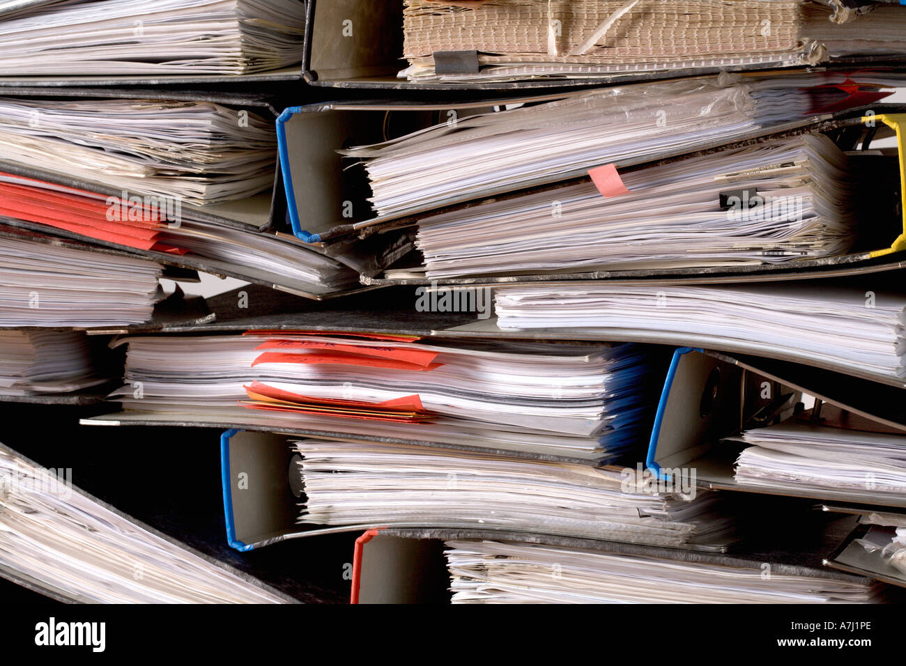 PILE OF BINDERS Stock Photo - Alamy