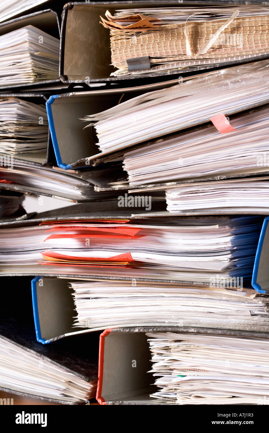PILE OF BINDERS Stock Photo - Alamy
