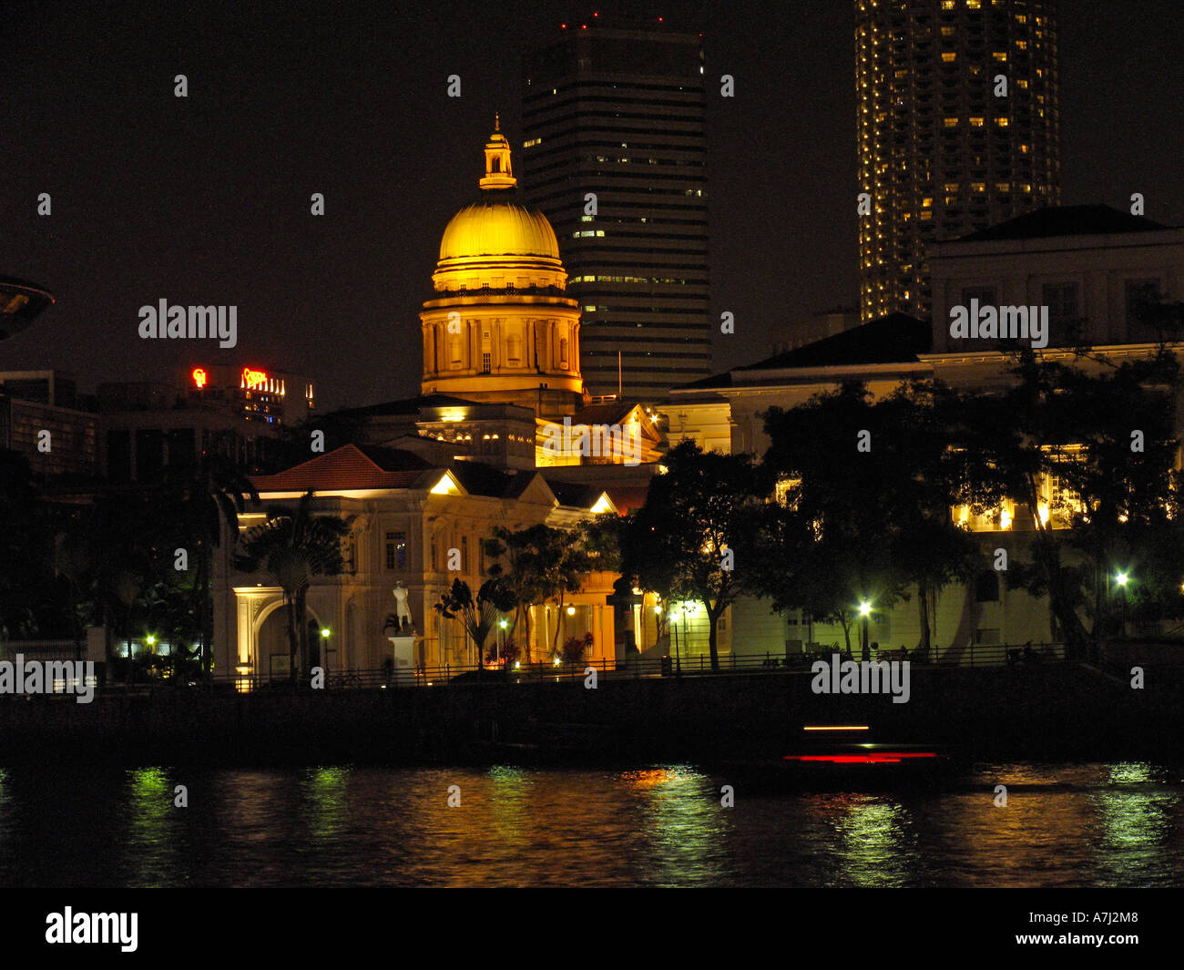 Singapore at night the Riverside Singapore Stock Photo - Alamy