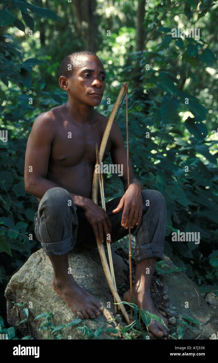 Batwa Pygmies are hunter gatherers Ntandi village Semliki National Park ...