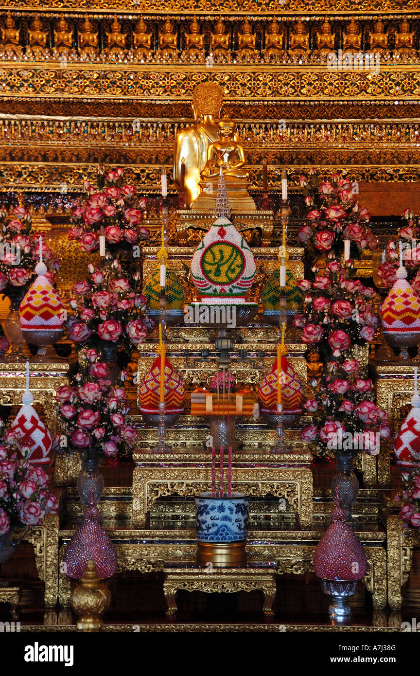 Pedestal of sitting Buddha statue Phra Buddha Deva Patimakorn Wat Pho ...