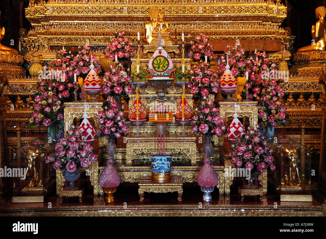Pedestal of sitting Buddha statue Phra Buddha Deva Patimakorn Wat Pho ...