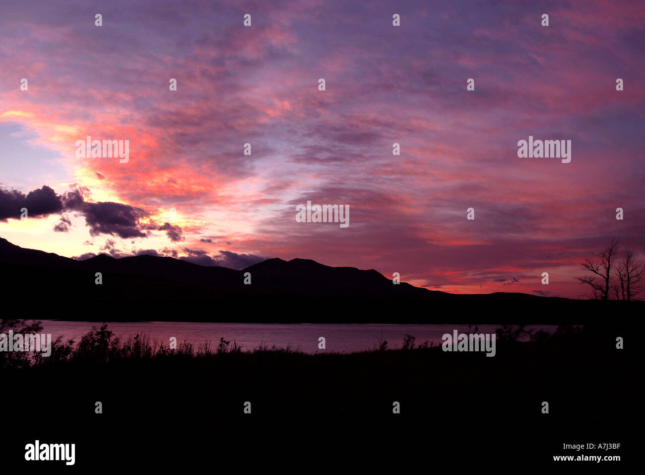 Sunset Canadian Rocky Mountains Stock Photo - Alamy