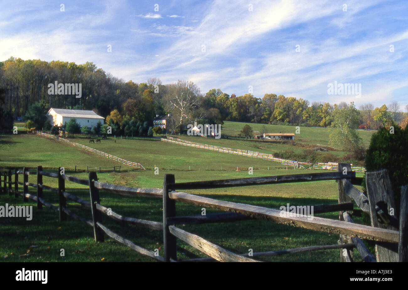 Horse Farm in Chester County Stock Photo - Alamy