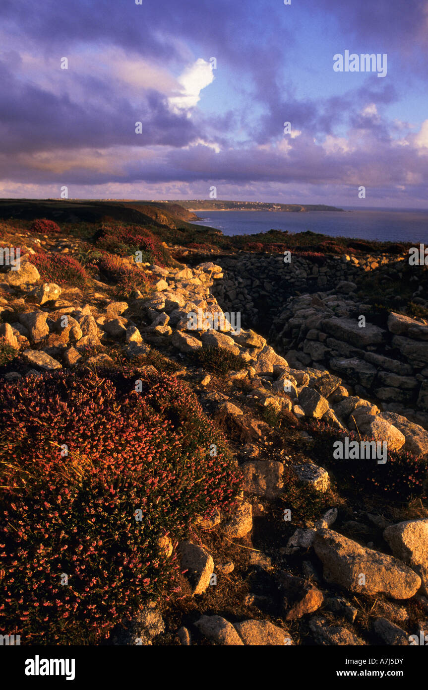 Looking towards Sennen from Carn Gloose near Cape Cornwall with ...