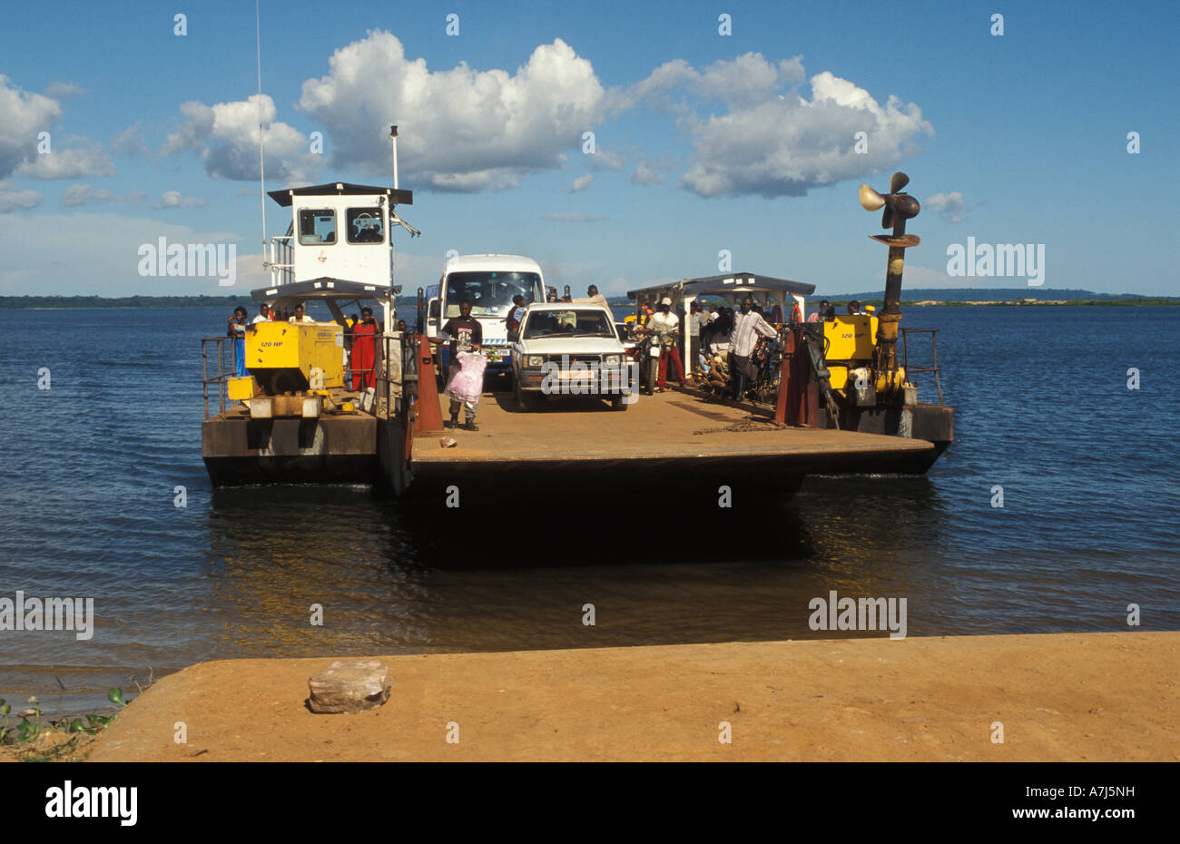 Motor ferry crossing to Buggala the main island of the Ssese Island ...