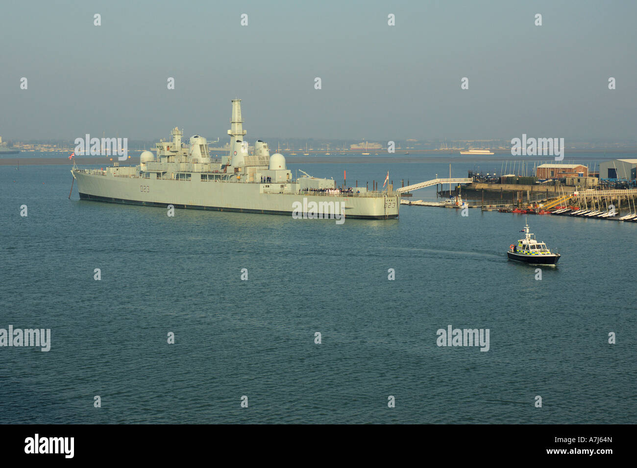 HMS Bristol which is now used as a training and accommodation ship ...