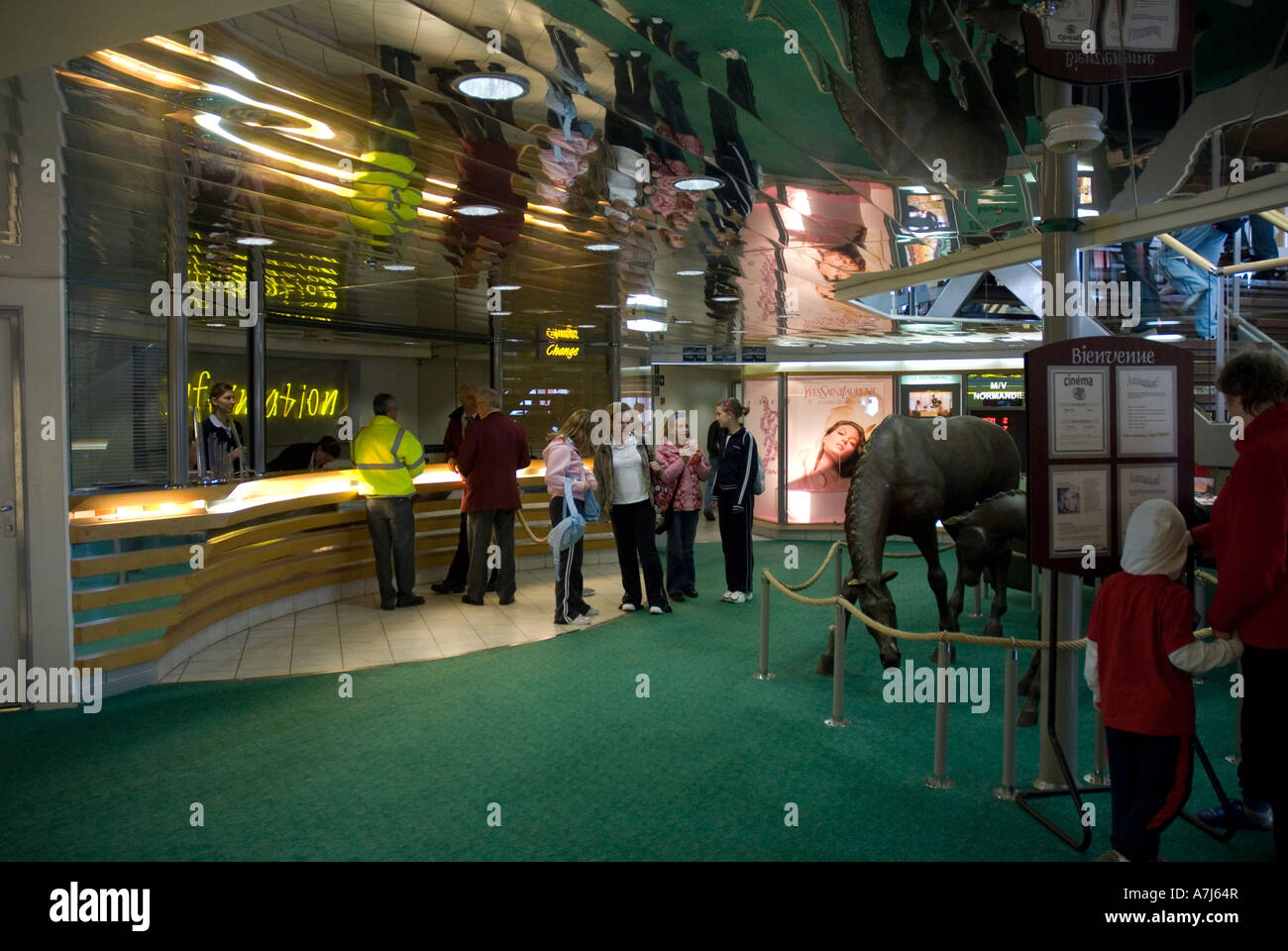 The reception area on board the Brittany Ferries vessel MV Normandie ...