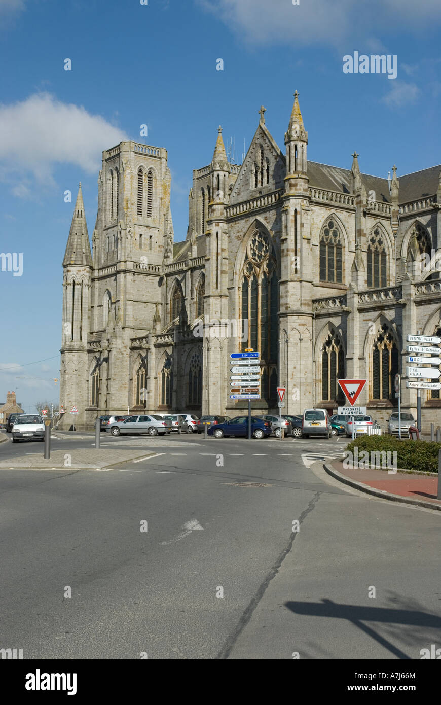 The 19th century church of "Notre Dame des Champs", Avranches, Normandy ...