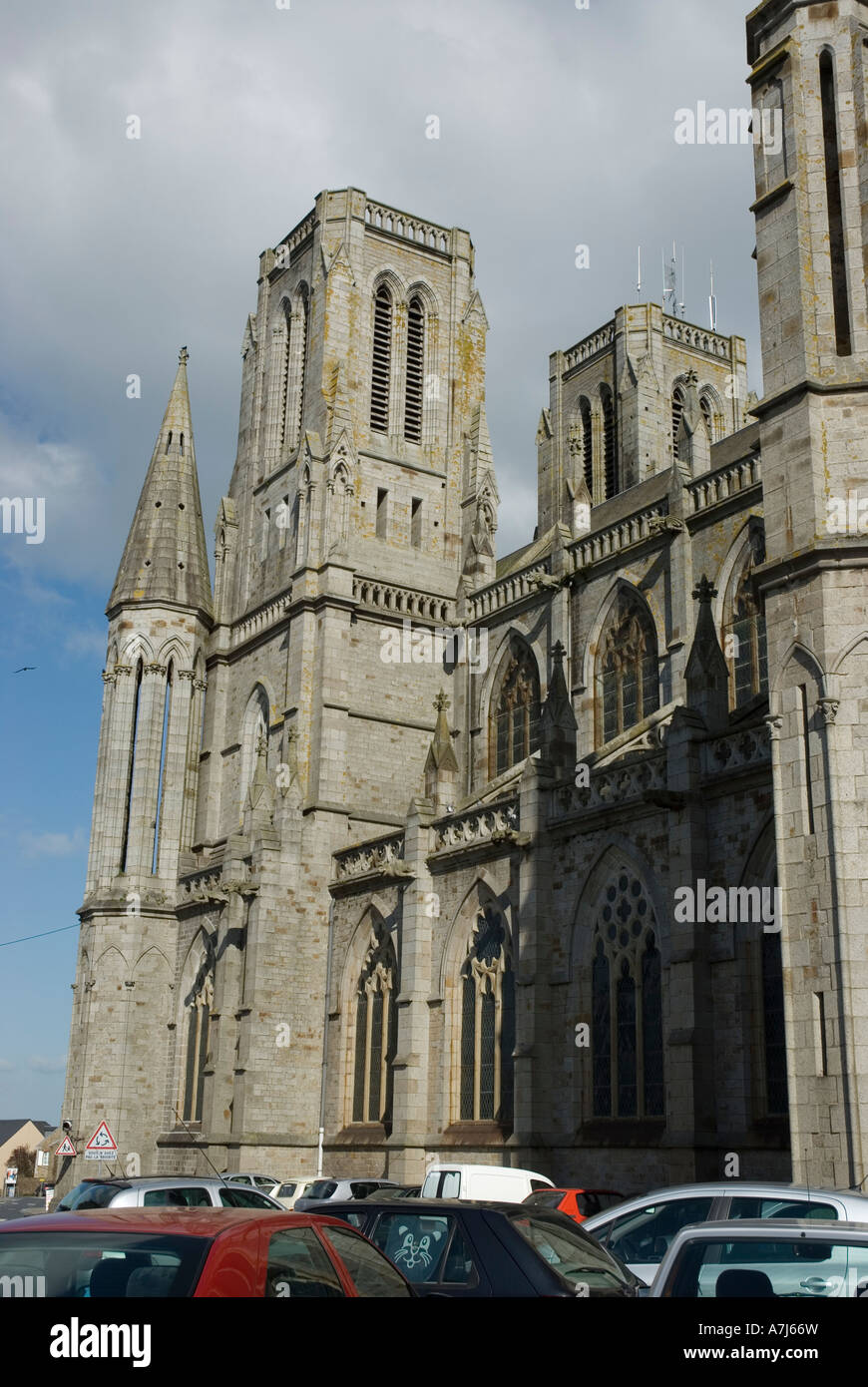 The 19th century church of "Notre Dame des Champs", Avranches, Normandy ...