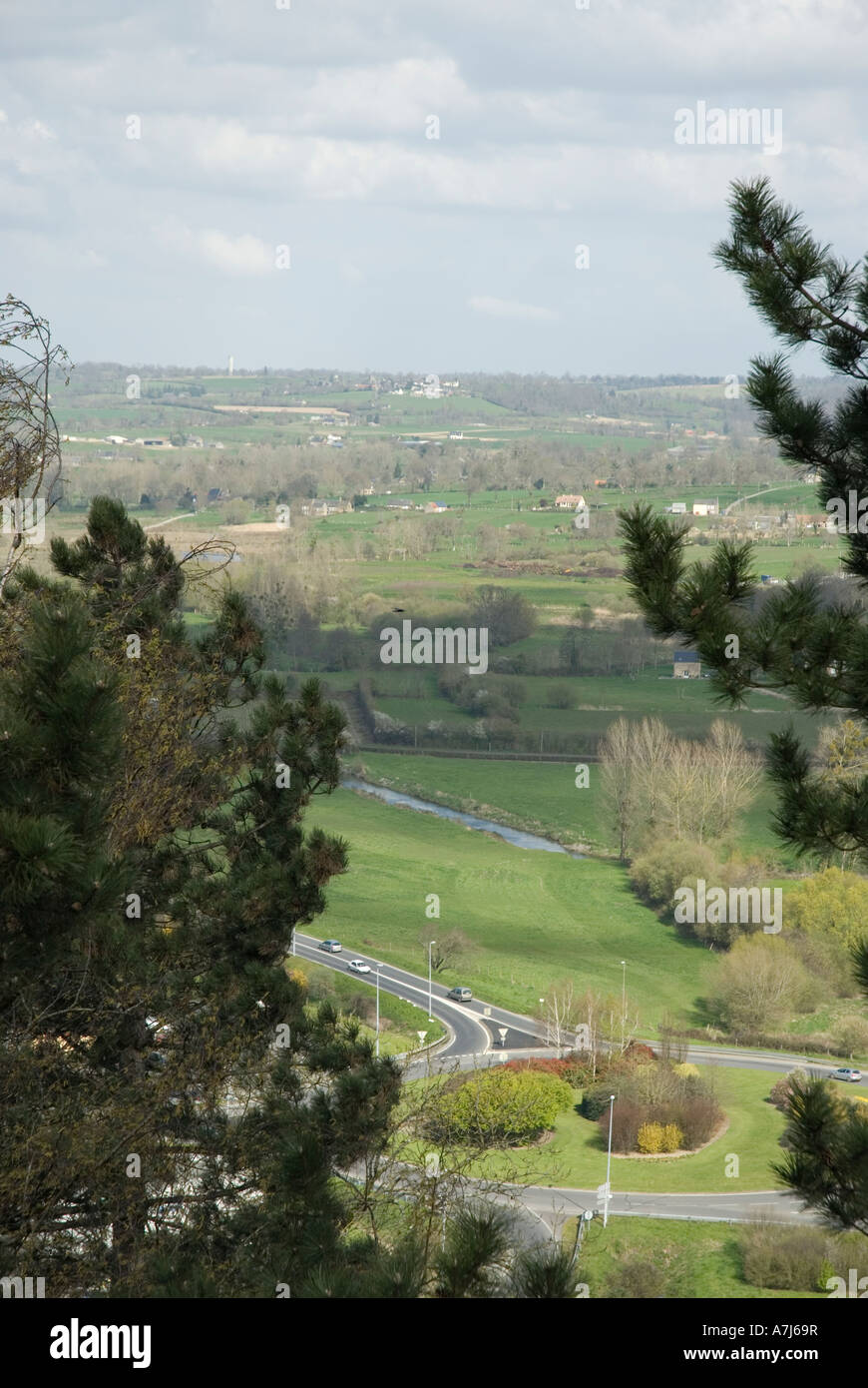 Looking North over the Normandy countryside from Avranches, Normandy ...
