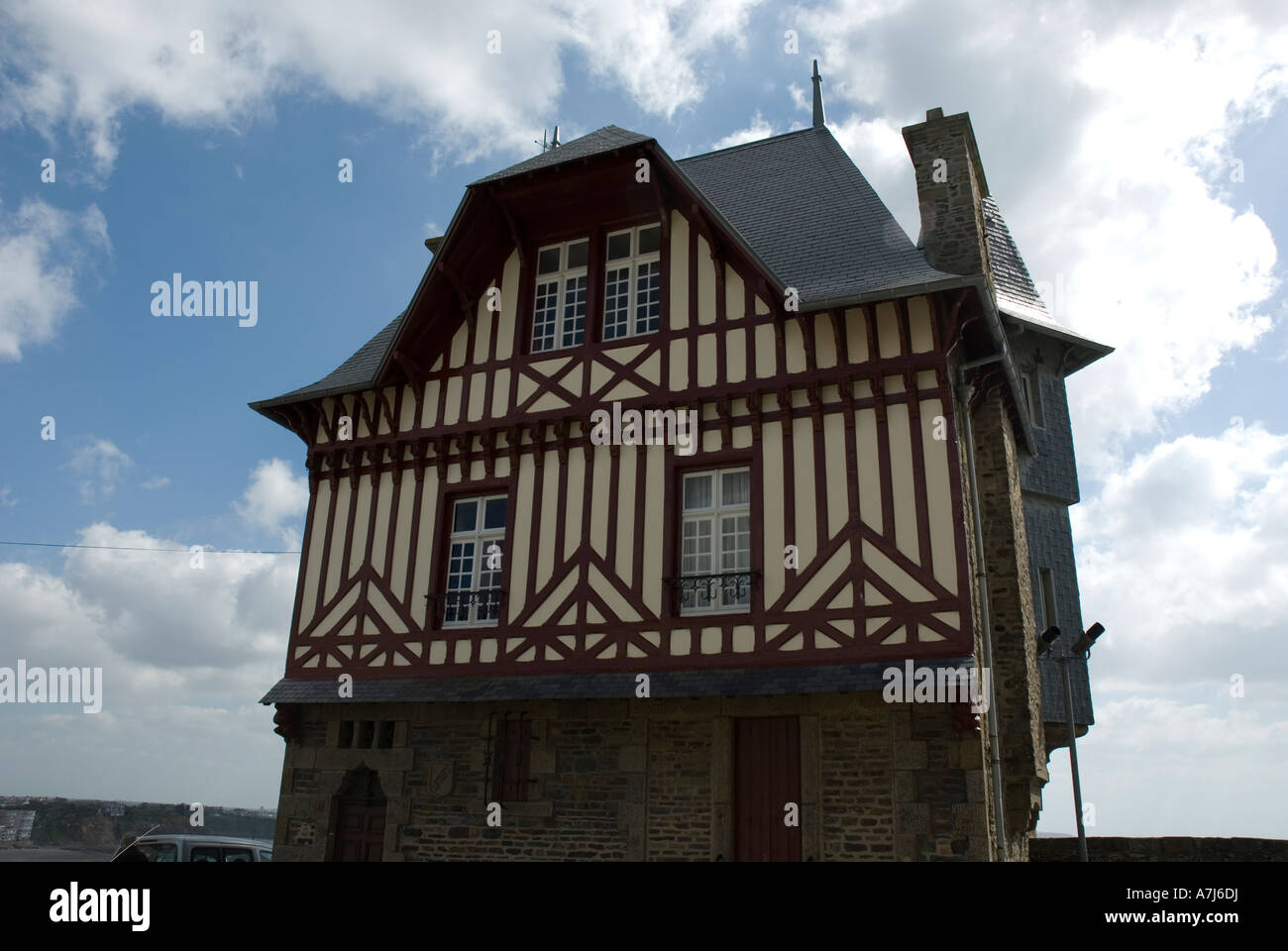 "Half Timbered" Norman building overlooking the harbour,Granville ...