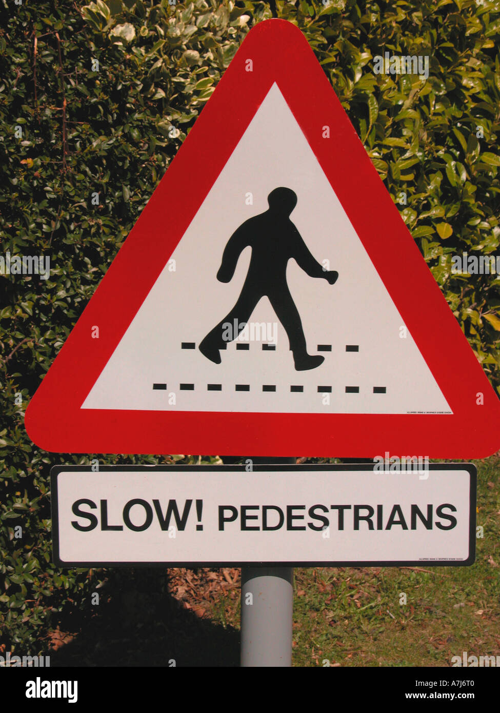 Notice sign slow walking hi-res stock photography and images - Alamy