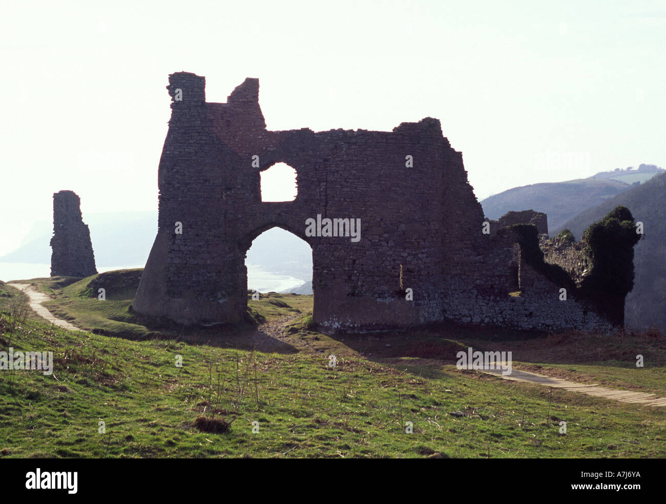 Pennard Castle, Gower, Wales Stock Photo - Alamy