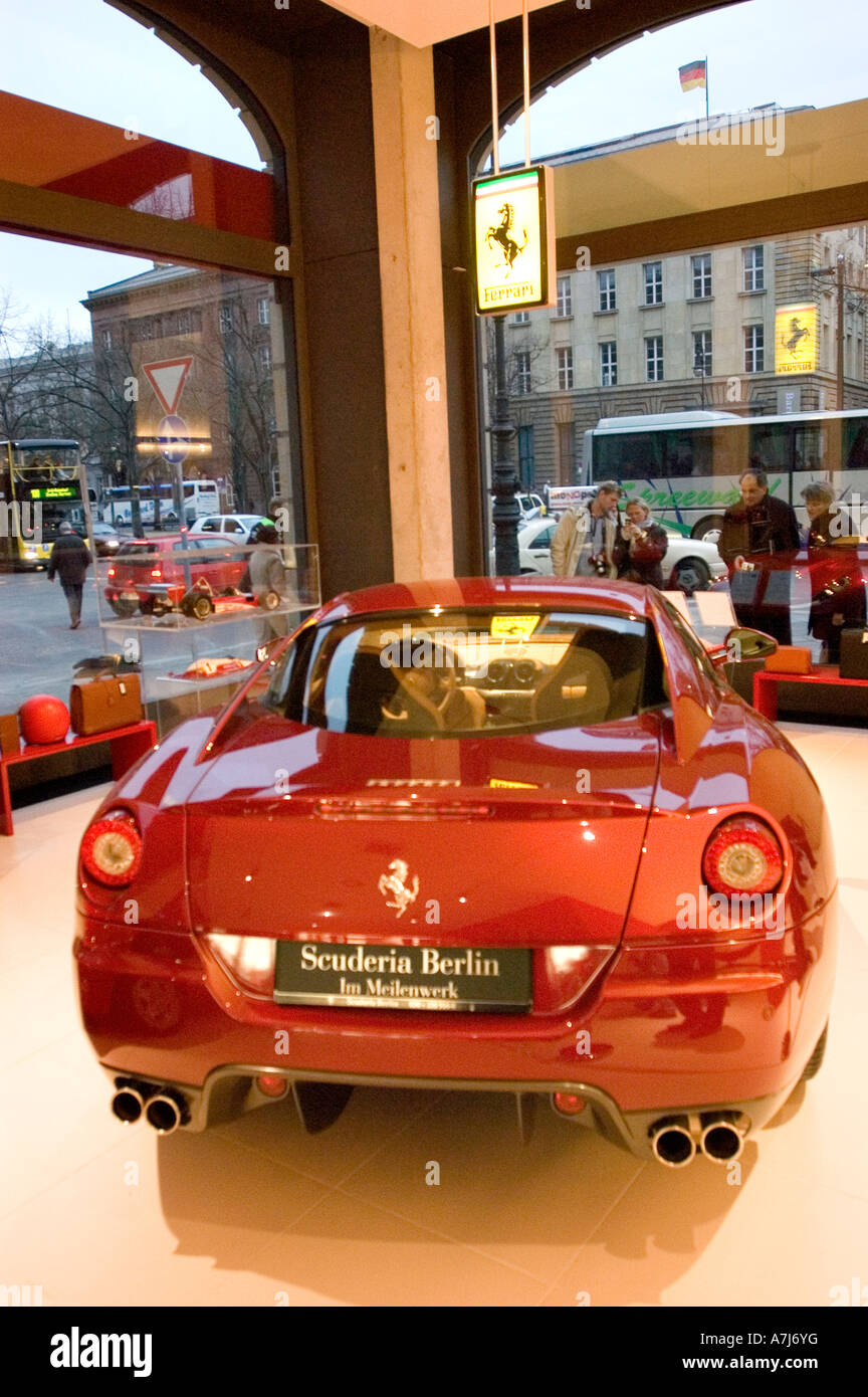 Red Ferrari 599 GTB F1 Fiorano car in Ferrari Scuderia Center Zentrum ...
