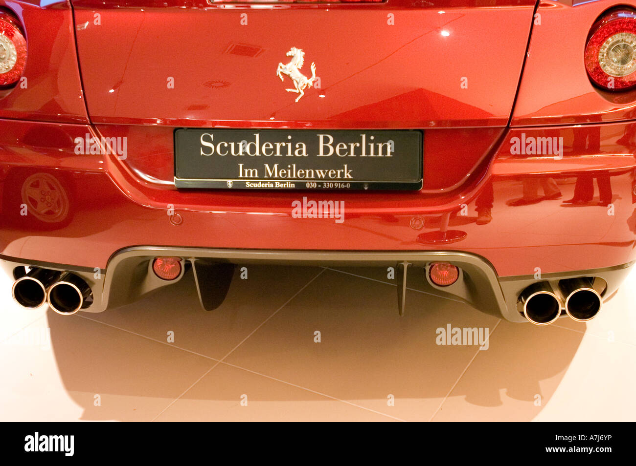 Red Ferrari 599 GTB F1 Fiorano car in Ferrari Scuderia Center Zentrum ...