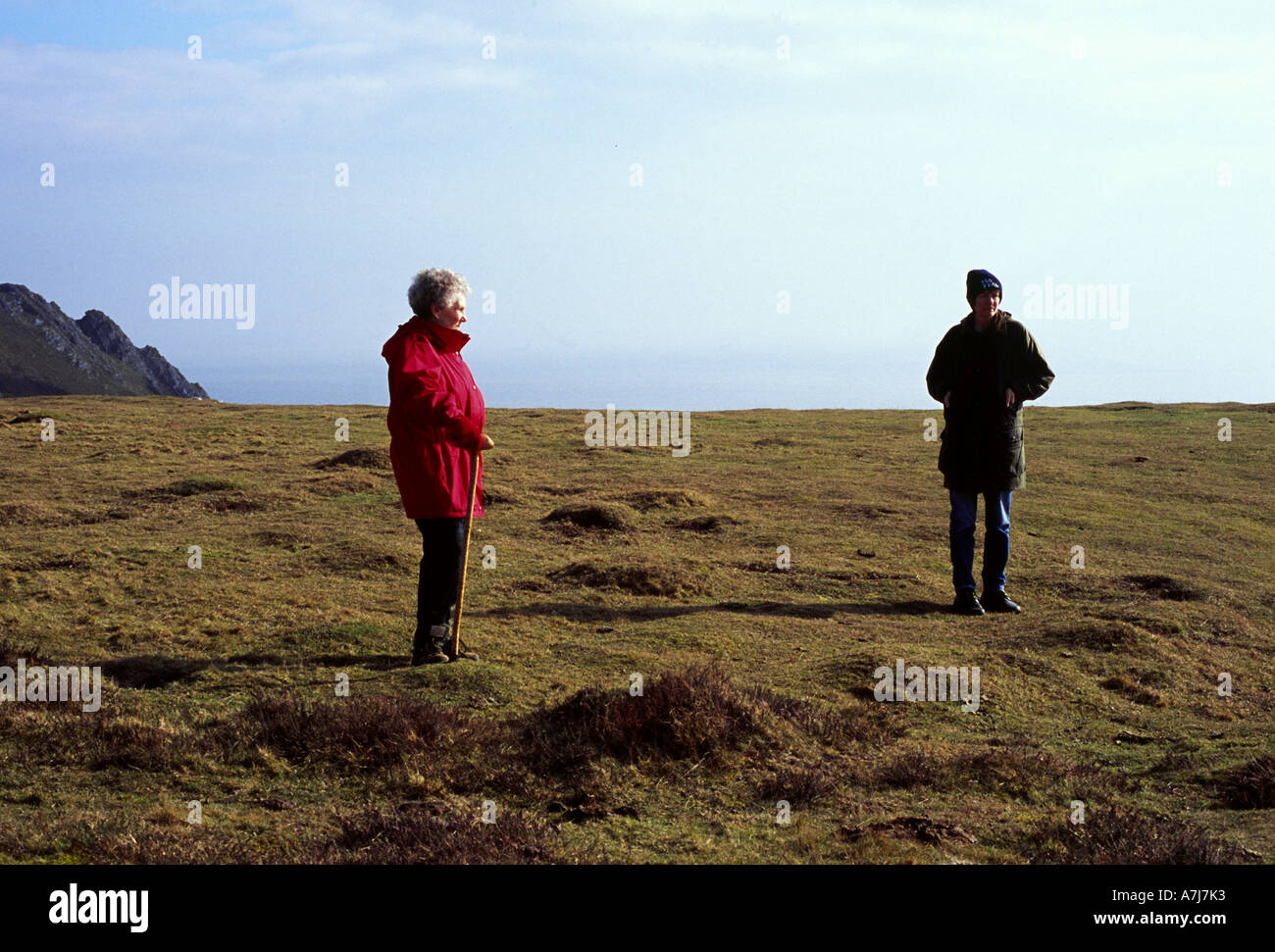 Two women, Pennard Stock Photo - Alamy