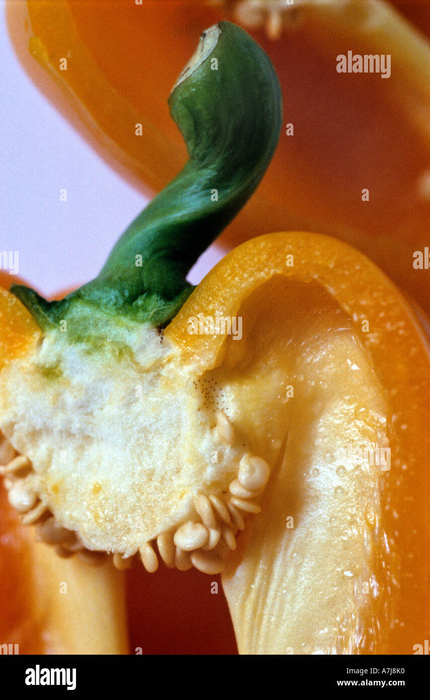 CROSS SECTION YELLOW PEPPER Stock Photo - Alamy