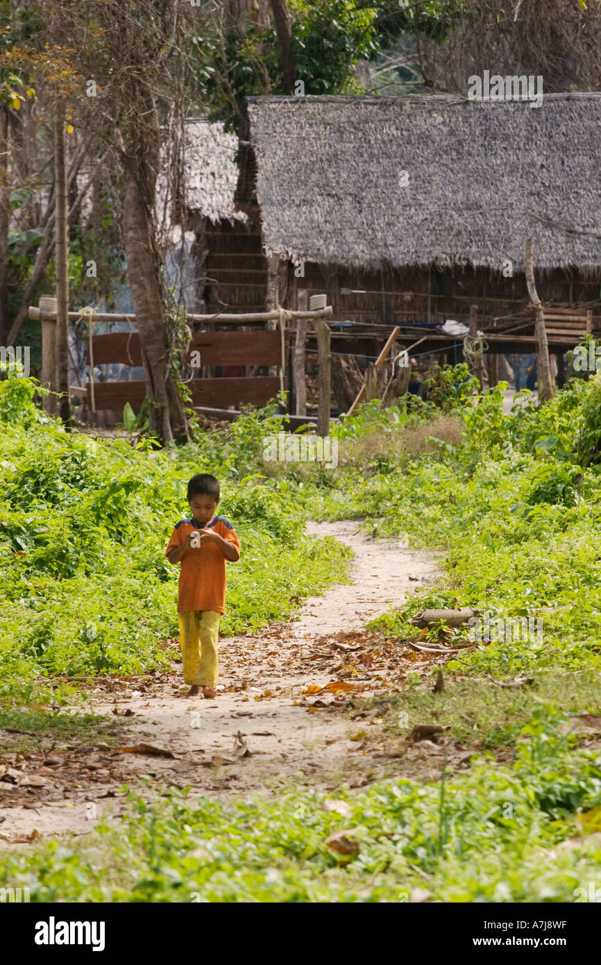 A Moken man sea gypsy on Ko Surin Thai Island in Mu Ko Surin National ...