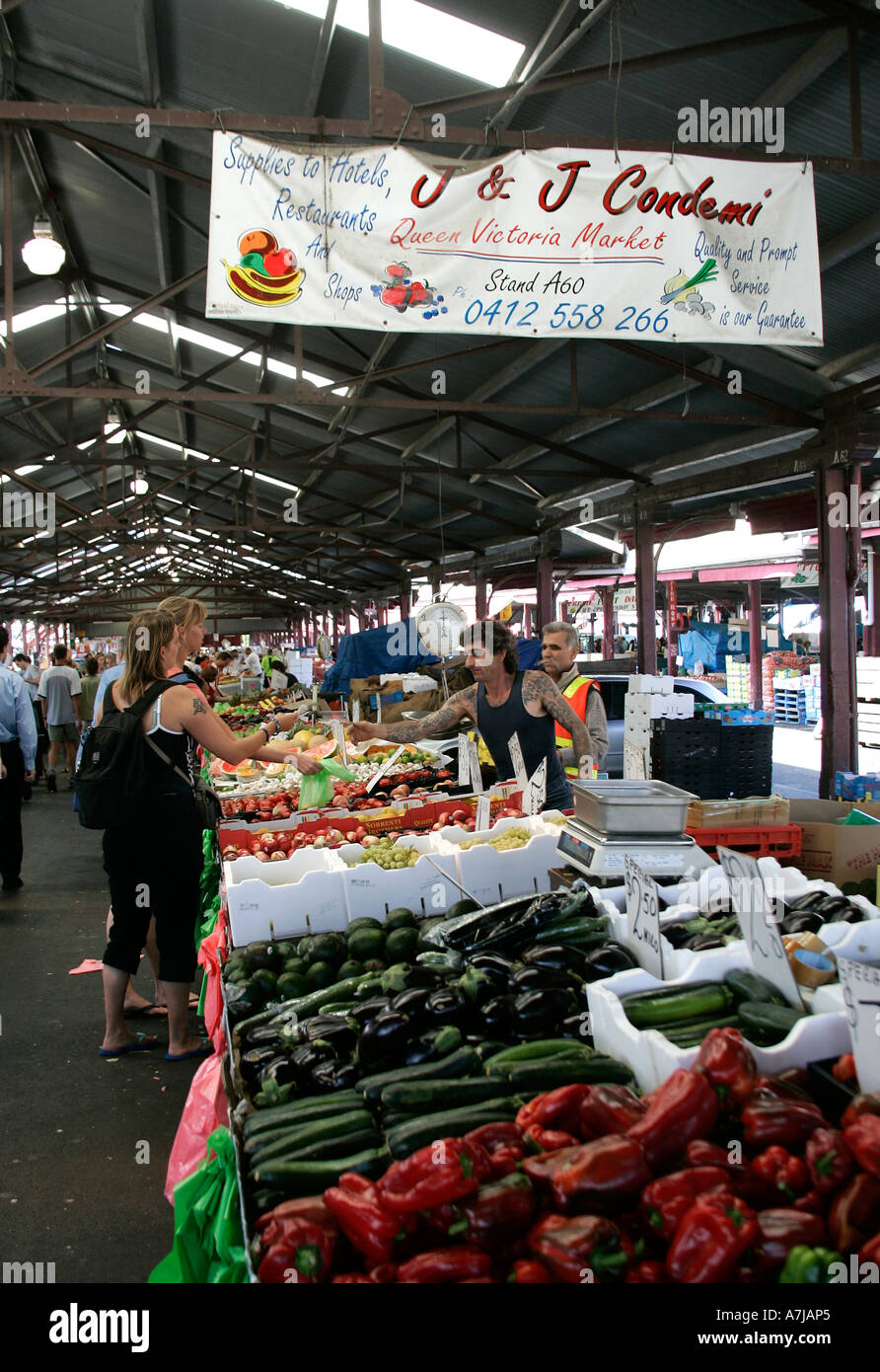 Vegetable stall queen victoria market hi-res stock photography and ...