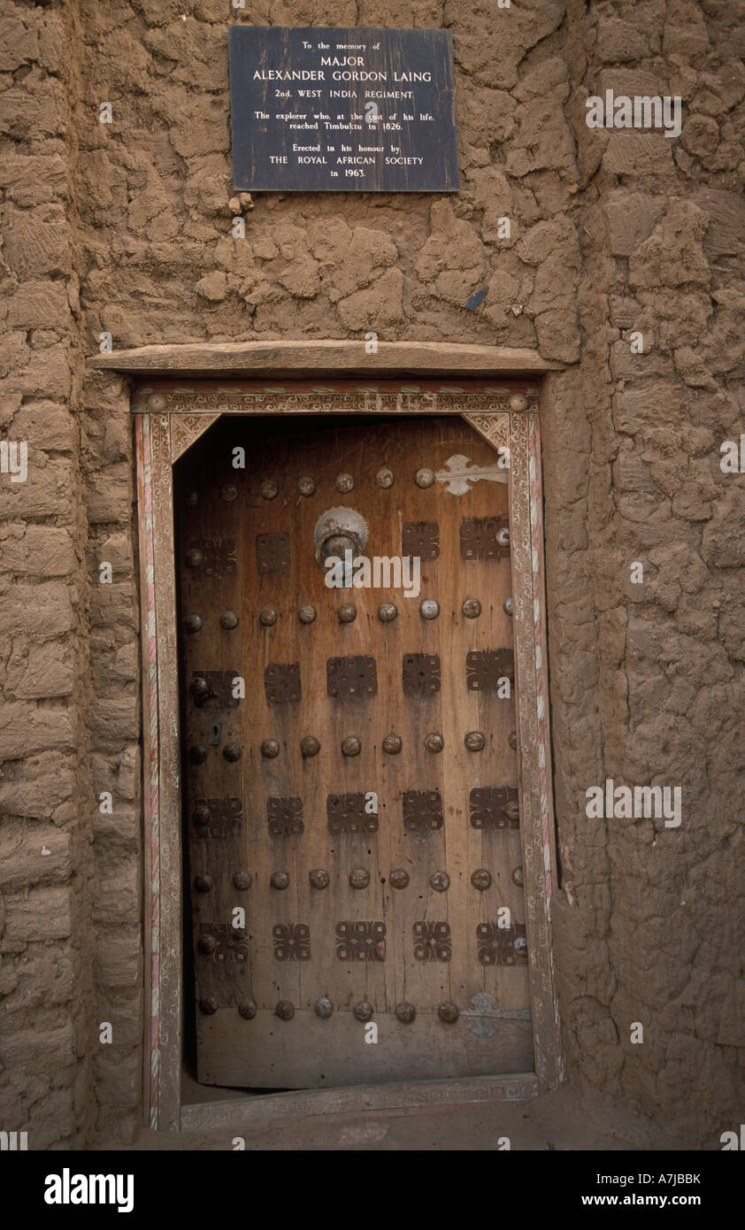 Former house of explorer Gordon Laing, traditional Moroccan style door ...