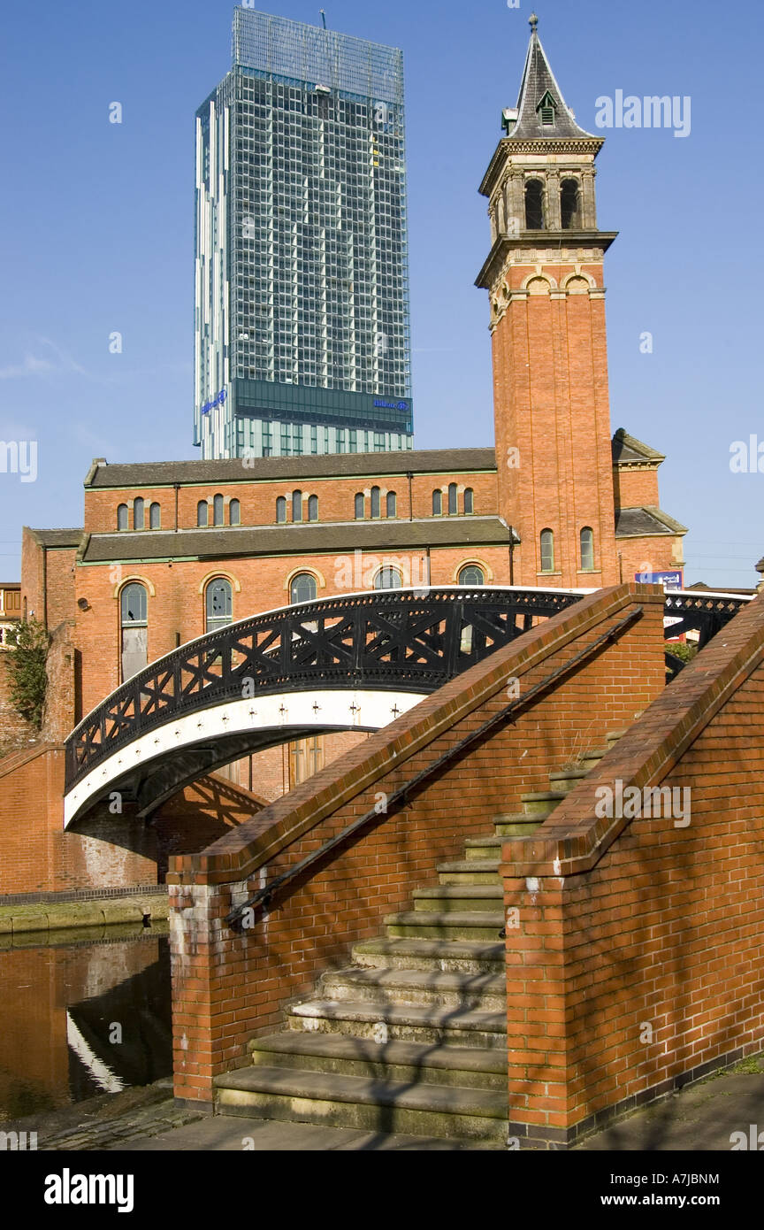 Beetham Tower Manchester from Castlefield Wharves Stock Photo - Alamy