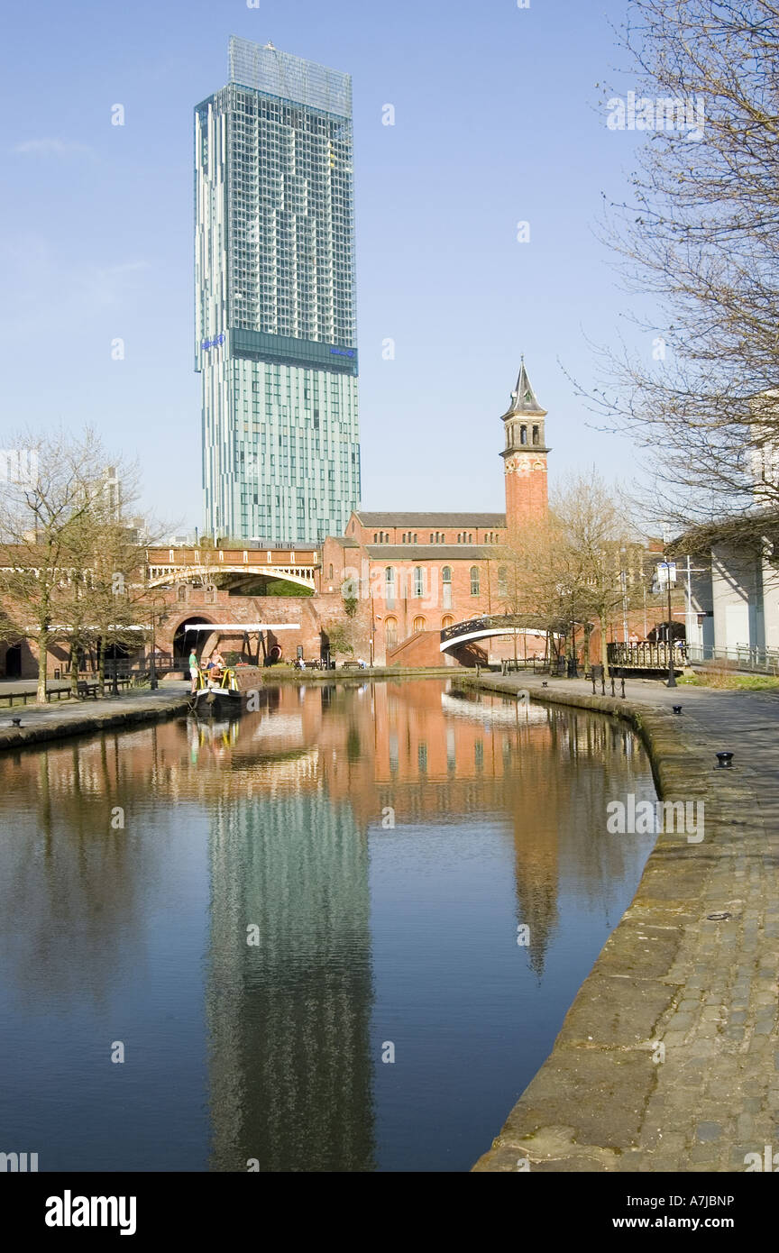 Beetham Tower Manchester from Castlefield Wharves Stock Photo - Alamy