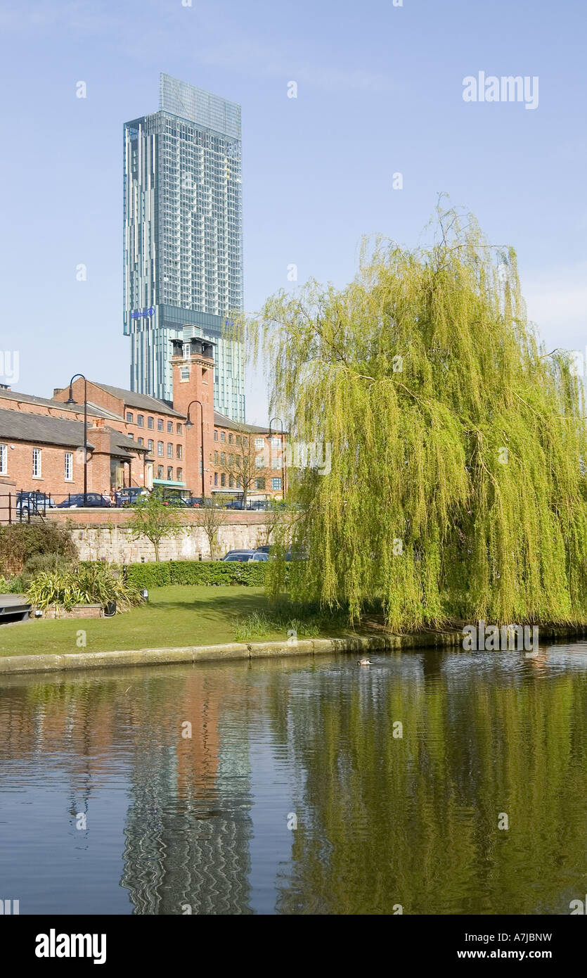 Beetham Tower Manchester from Castlefield Wharves Stock Photo - Alamy