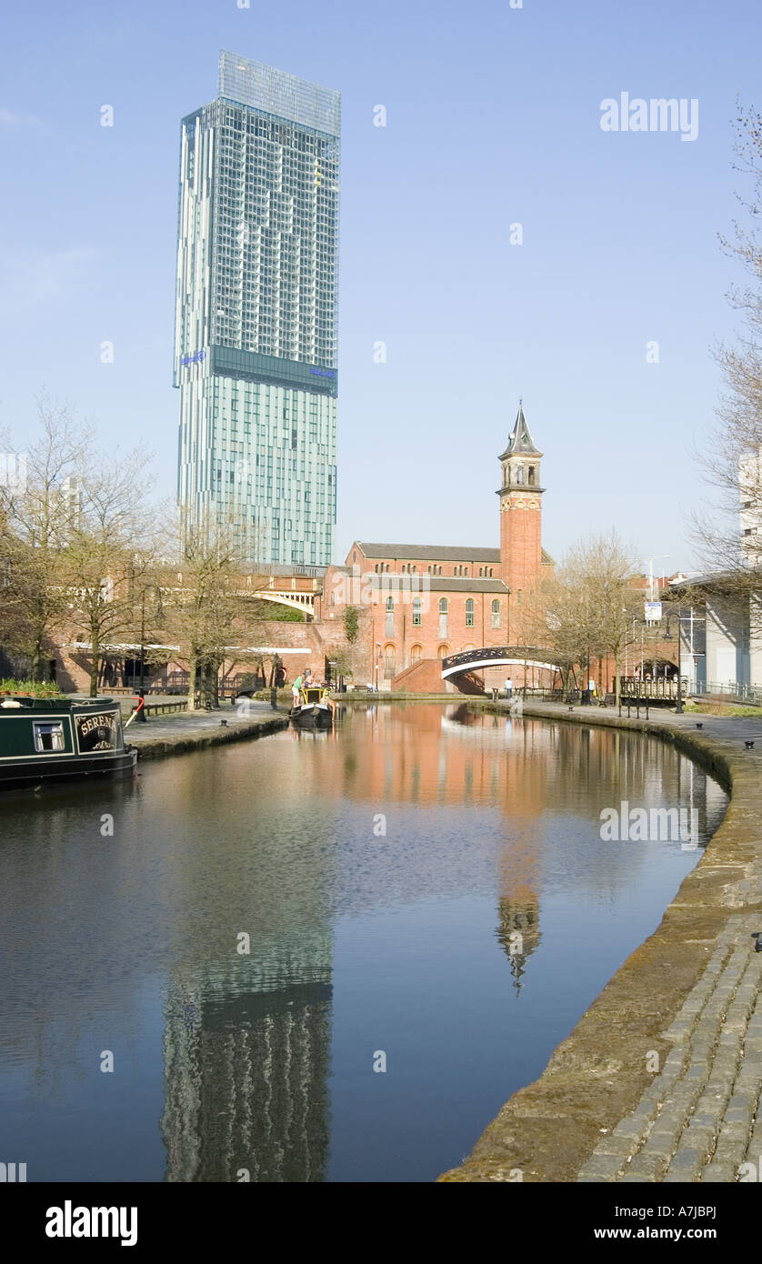 Beetham Tower Manchester from Castlefield Wharves Stock Photo - Alamy