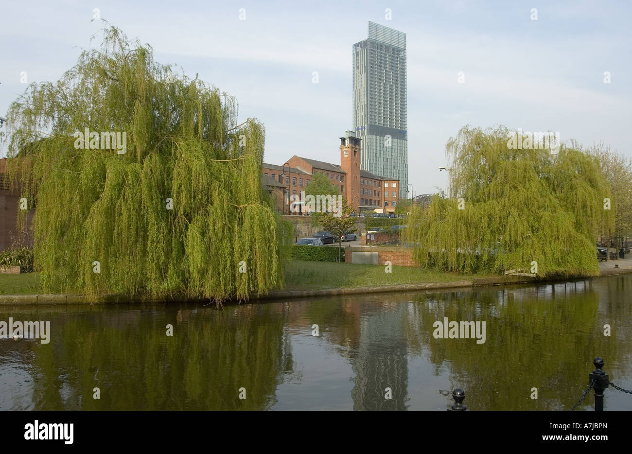 Beetham Tower Manchester from Castlefield Wharves Stock Photo - Alamy