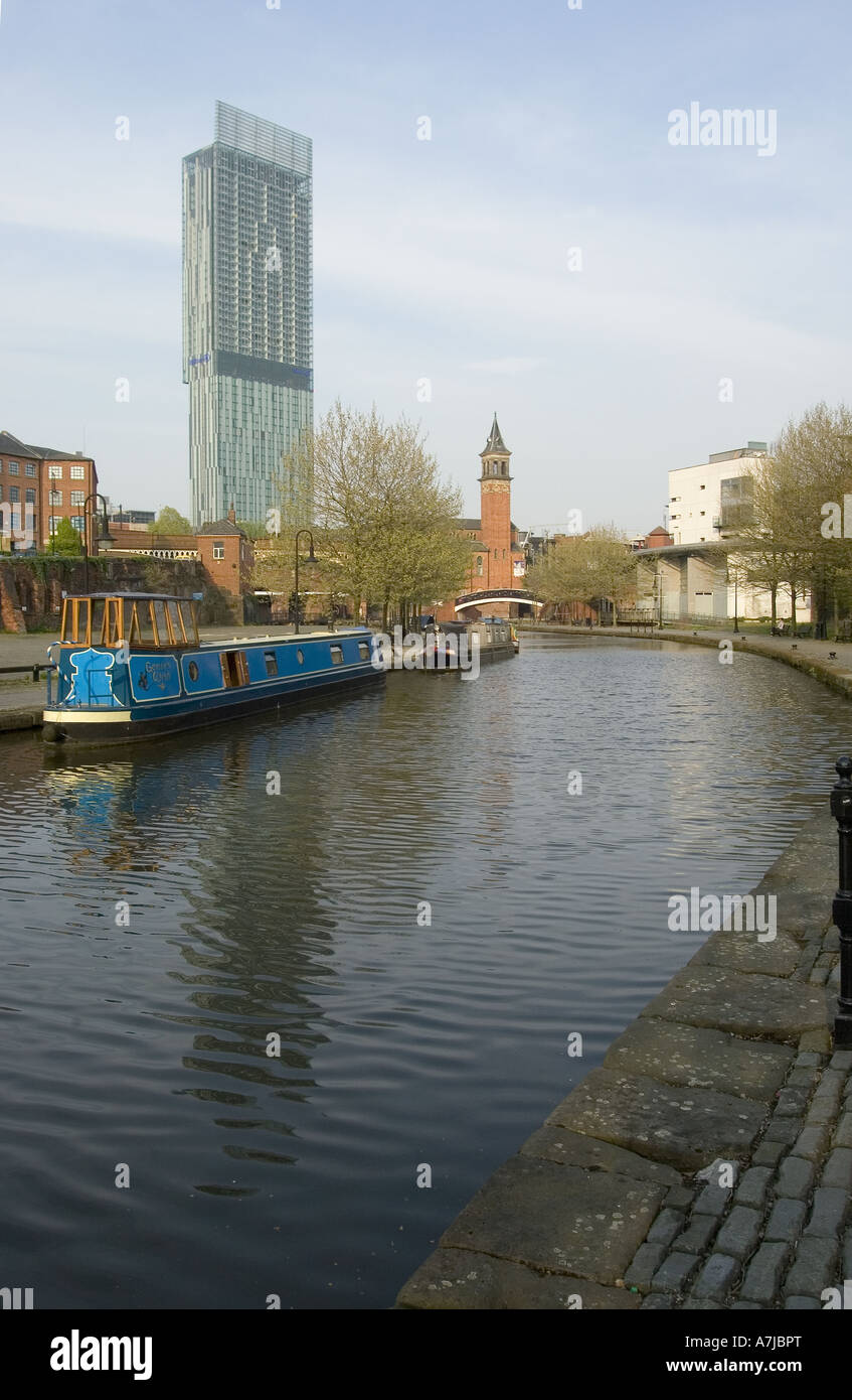 Beetham Tower Manchester from Castlefield Wharves Stock Photo - Alamy