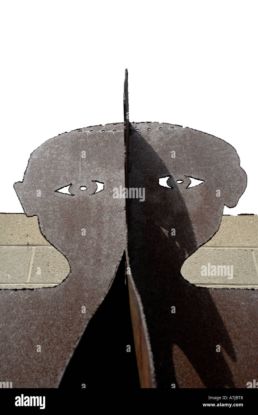 Human face figures created with metal sheets Stock Photo - Alamy