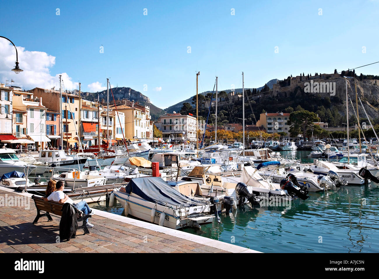Cassis harbour in Provence, France Stock Photo - Alamy