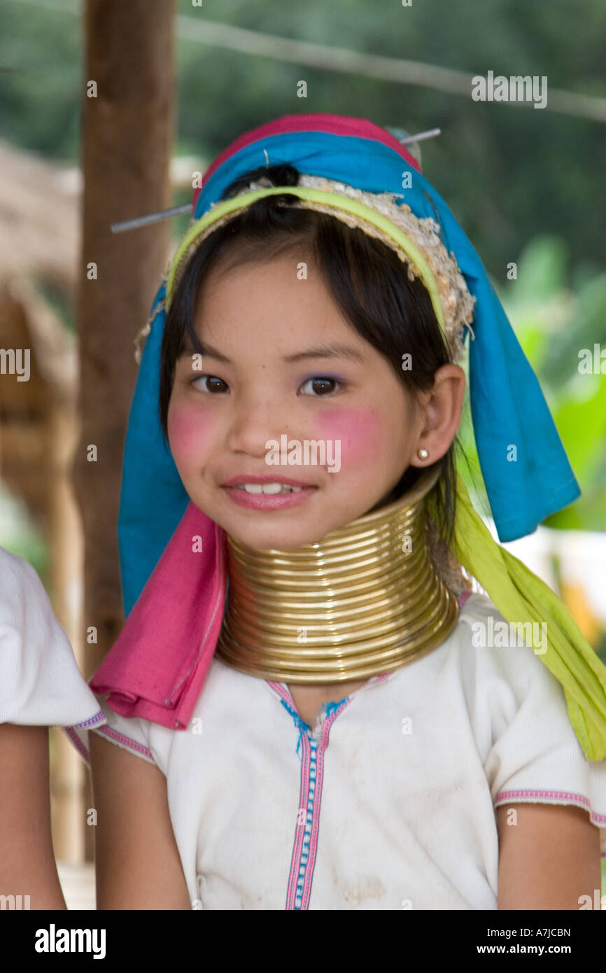 Long neck people in Shang Mai province Thailand Stock Photo - Alamy