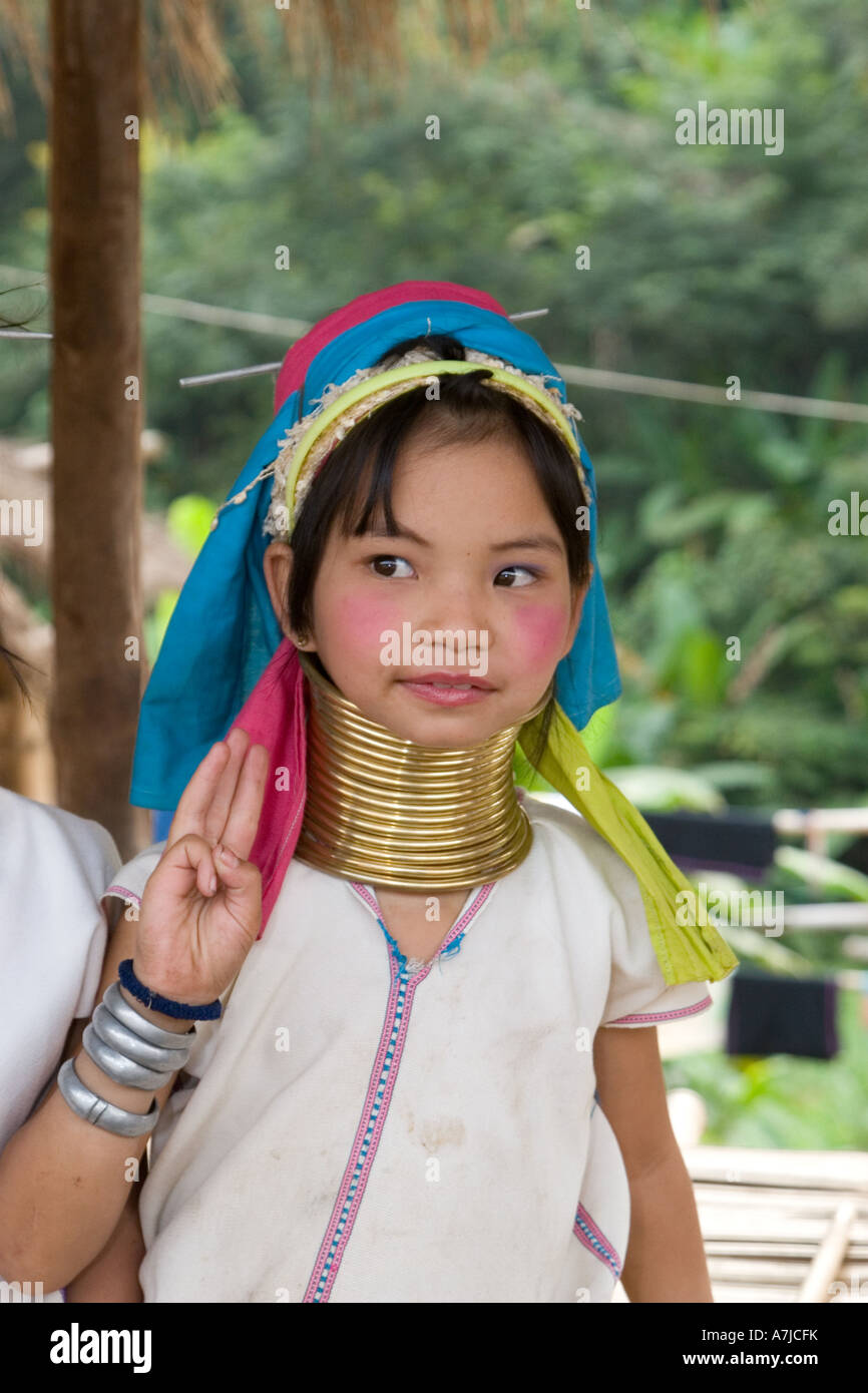 Long neck people in Shang Mai province Thailand Stock Photo - Alamy