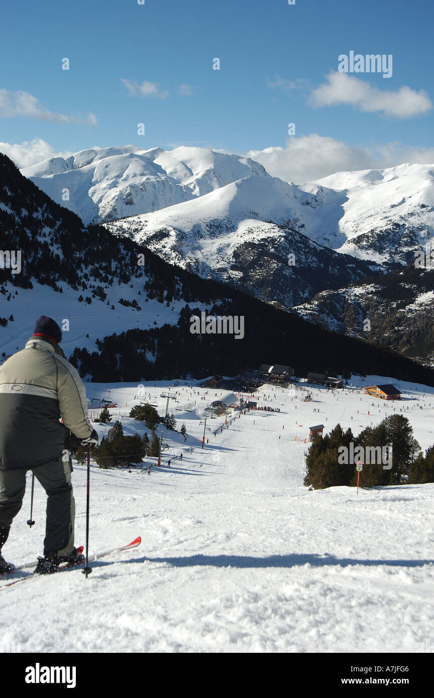 Skiing in Soldeu ski resort, Andorra Stock Photo - Alamy