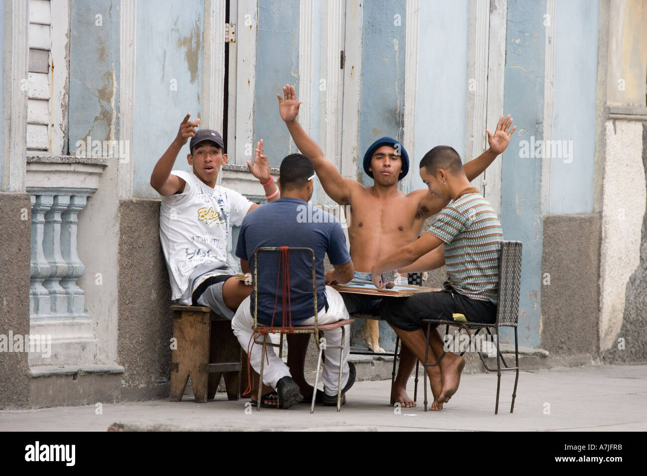 Cuban street scene cuban youths hi-res stock photography and images - Alamy