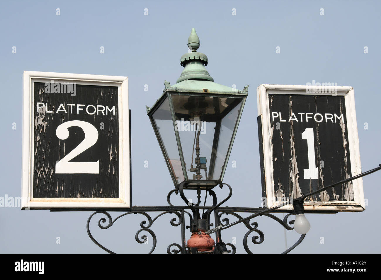 Platform signs at kidderminster station on the severn valley railway hi ...