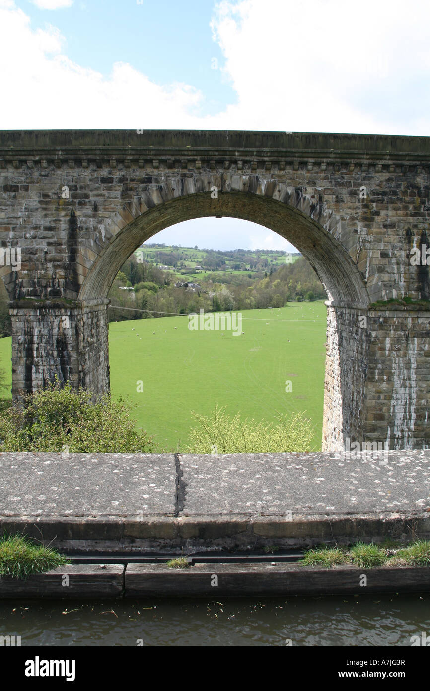 Portrait view through arch of chirk viaduct hi-res stock photography ...