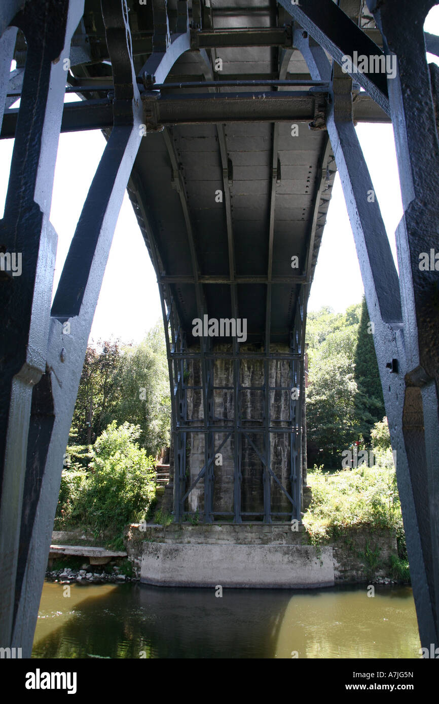 Underneath the Iron Bridge at Ironbridge, Shropshire Stock Photo - Alamy