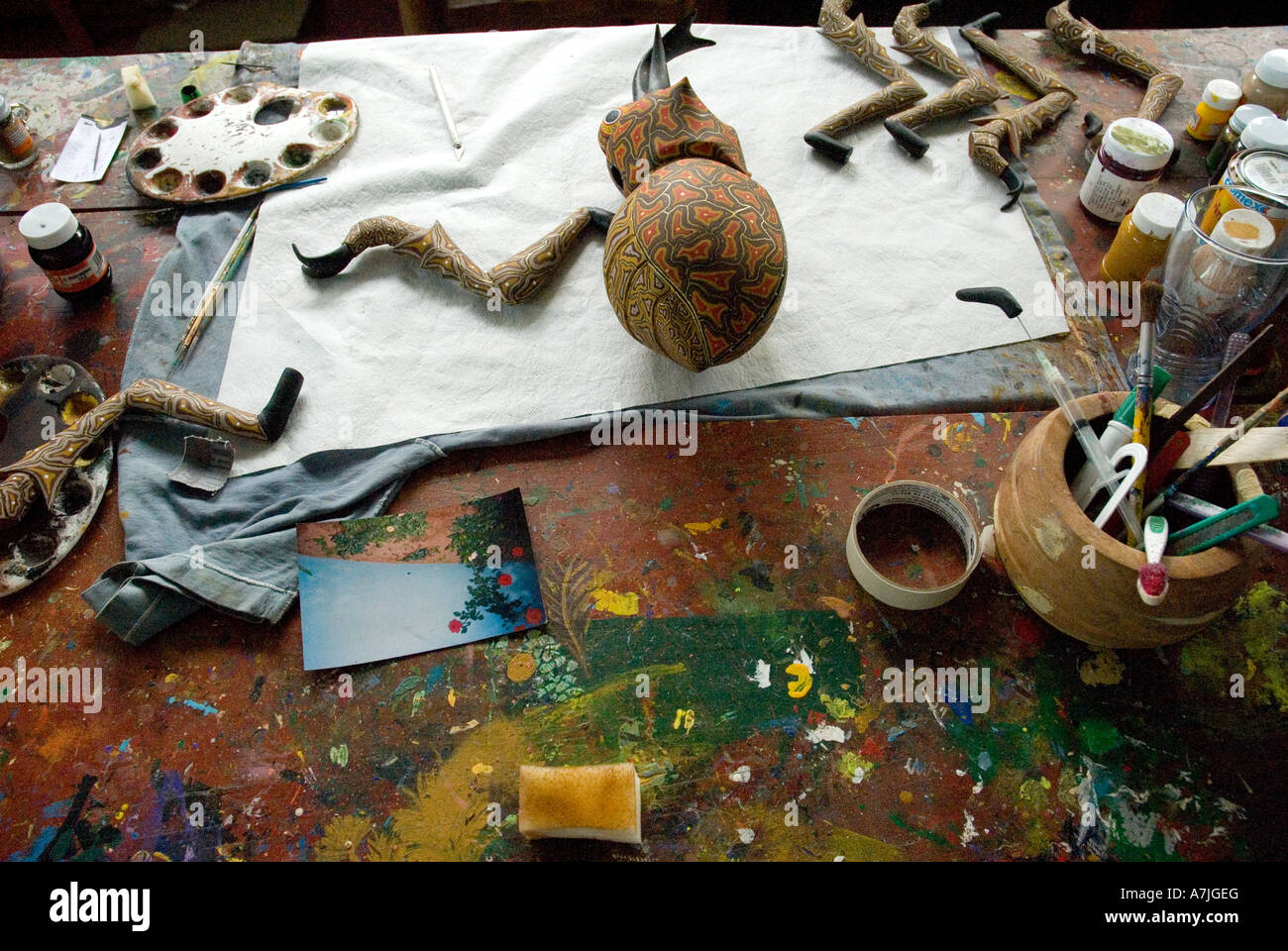 Animal made with copal wood in Arazola - Oaxaca - Mexico Stock Photo ...