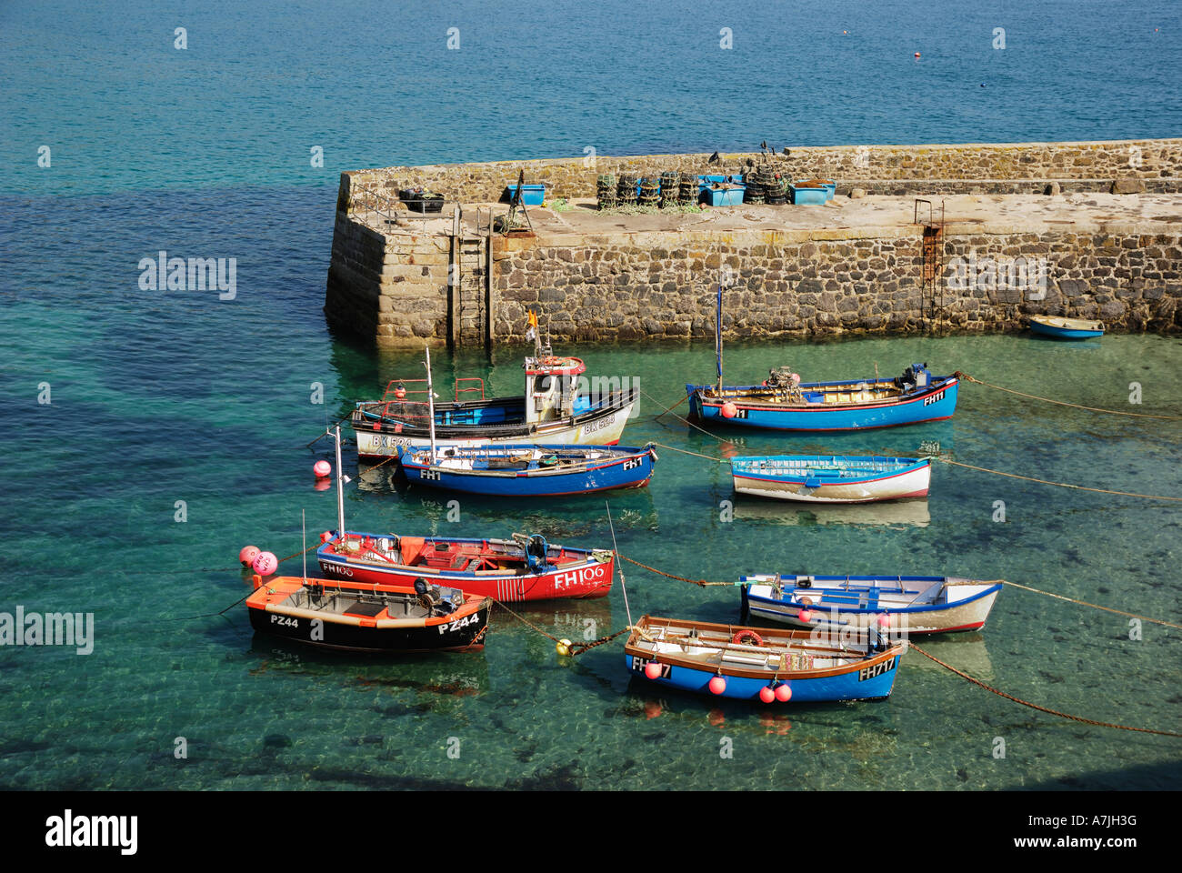Coverack Harbour Cornwall UK Stock Photo - Alamy