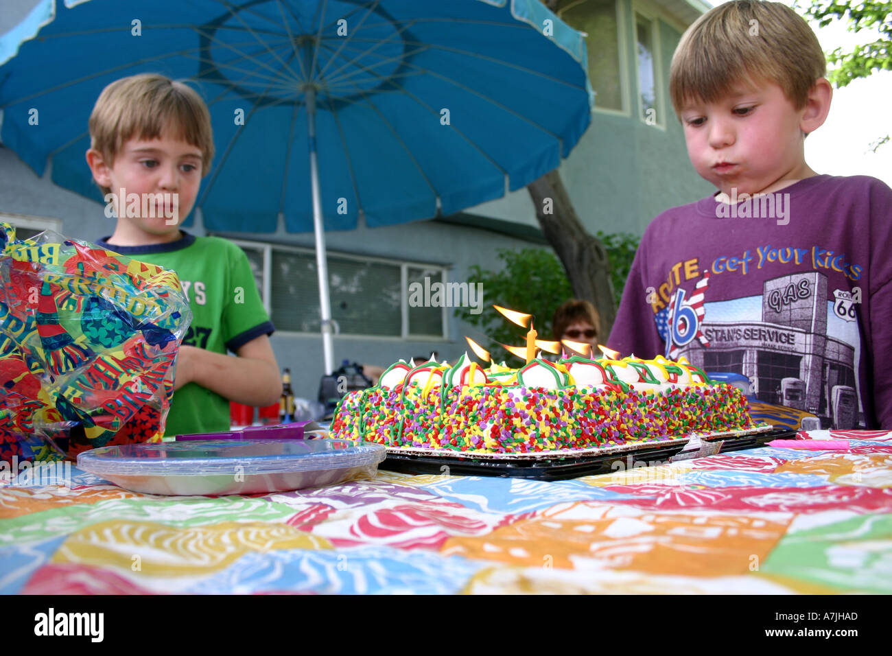 boy with birthday cake Stock Photo - Alamy