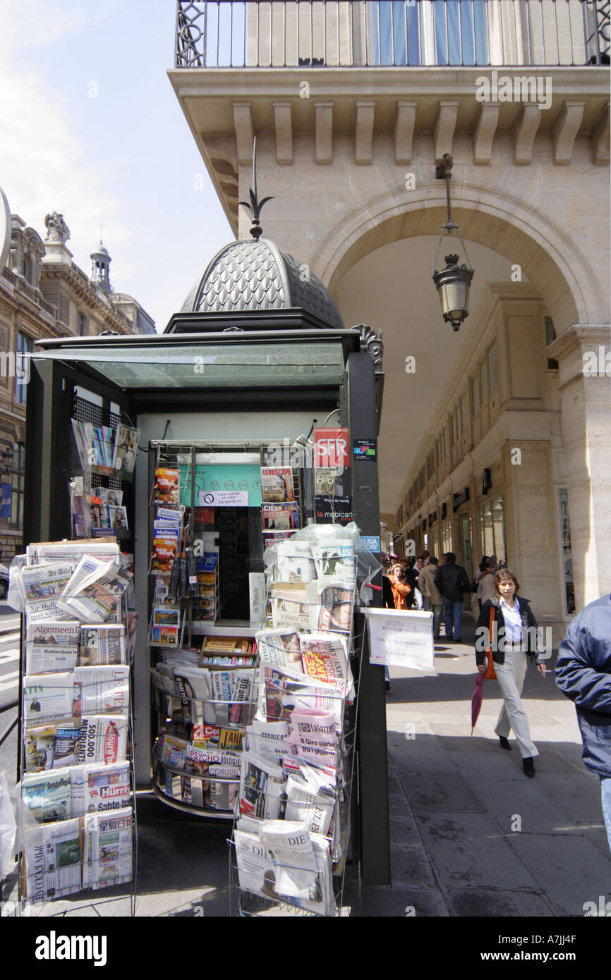The famous shopping arcades on the Rue de Rivoli Paris France with a ...