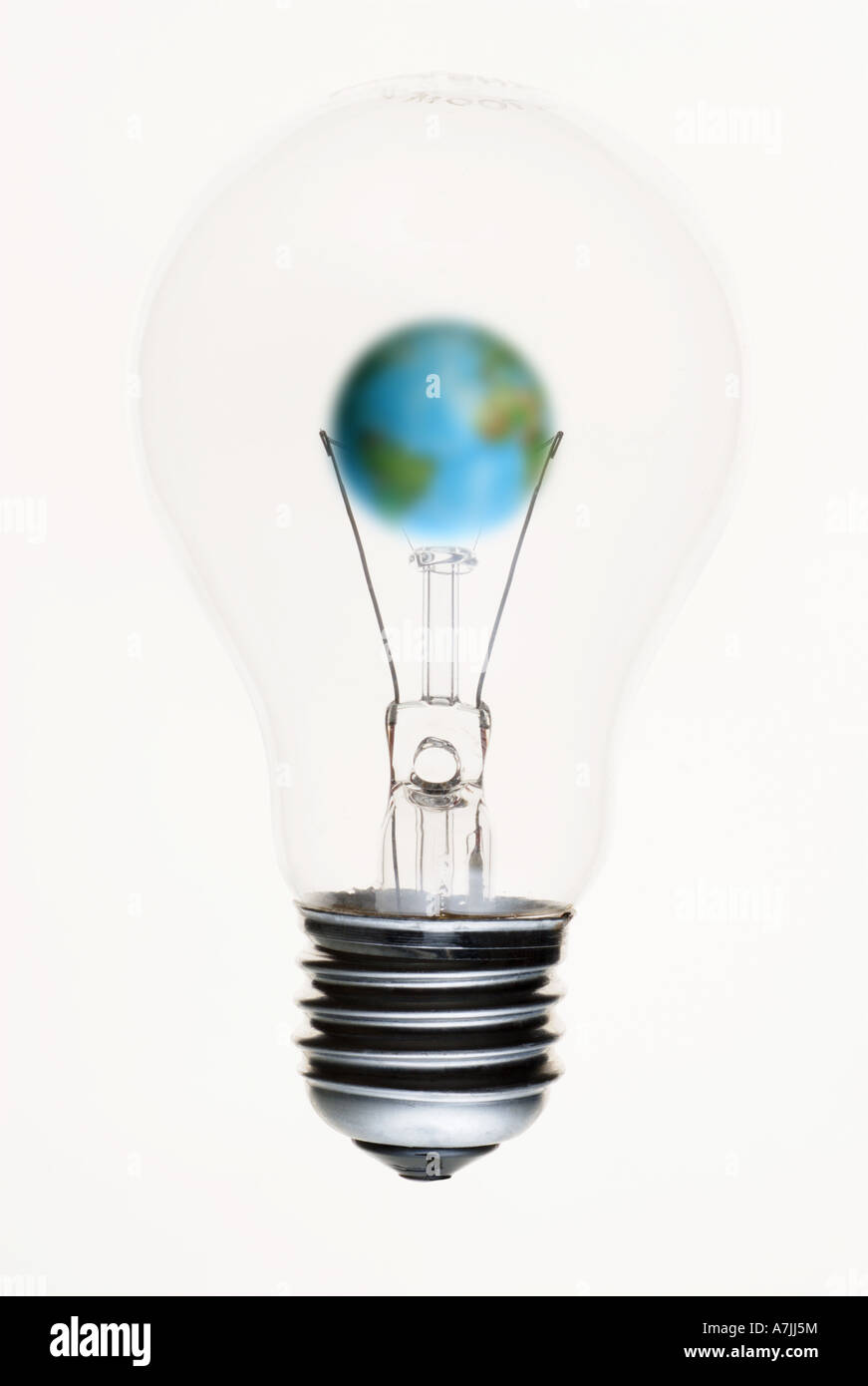 Earth in light-bulb Stock Photo - Alamy