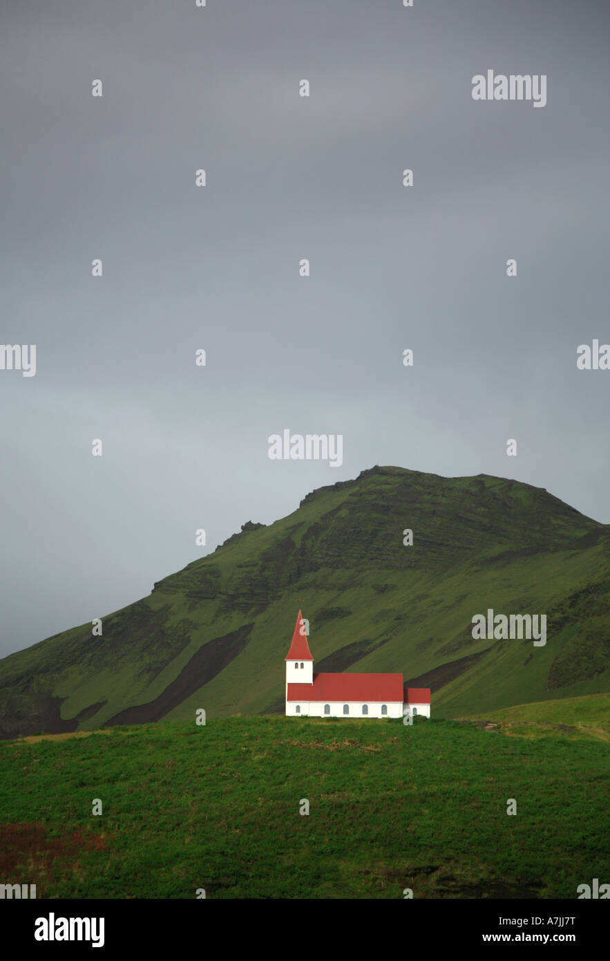 Church on the hill at Vik in Iceland Stock Photo - Alamy