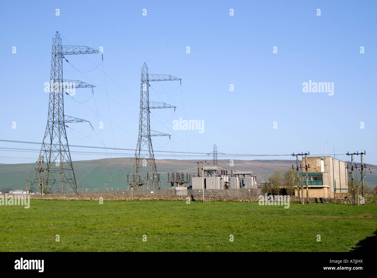 The electricity sub station near Fairfield Buxton Stock Photo - Alamy